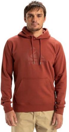 Quiksilver Pull en Polaire COMP Logo Hoodie Homme Marron S