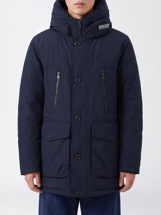 Woolrich Knielanger Kapuzenparka von aus Baumwollmischung mit Knopfverschluss