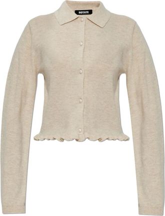 Rotate Rotate Birger Christensen, Femme, Pulls, Beige, Taille: 38 FR Cardigan en laine
