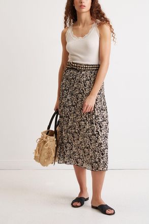 Gerard Darel Jupe pliss&eacute;e en cr&ecirc;pe mousseline - BARBARA - Noir