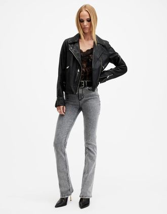 AllSaints Haldan - Jean bootcut slim - Gris