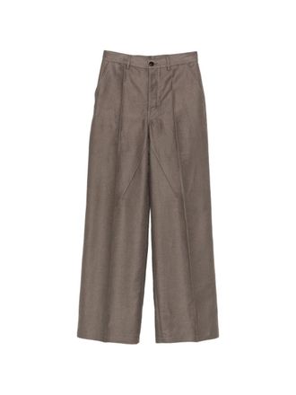 Rick Owens Pantalon large en coton m&eacute;lang&eacute;