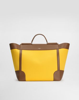 Dolce & Gabbana Sicily Handbag In Canvas And Leather - Mann Shopper Multicolor Onesize