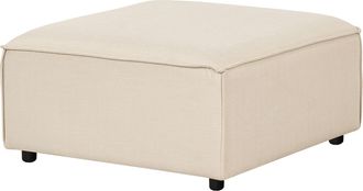 Beliani Ottomane Stoff beige quadratisch Fu&szlig;hocker niedrige Beine modern Ardal