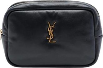 Saint Laurent Pre-owned Cuir trousses-de-toilette - Femme - Pre-owned - Noir - Taille: ONE Size