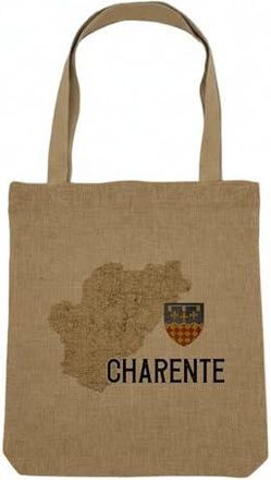 Fabulous Sac Shopping Tote Bag Aspect Lin - Charente 16 D&eacute;partement Angoul&ecirc;me Carte Ancienne Aquitaine - Sac de Courses Toile Epaisse 360g Beige Naturel Cabas 