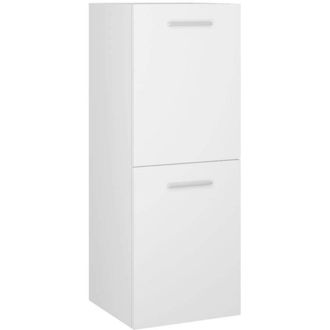 vidaXL Vidaxl - Armoire de salle de bain blanche 30x30x80 cm - Bois ding&eacute;nierie - 2 compartiments de rangement - Facile &agrave; nettoyer