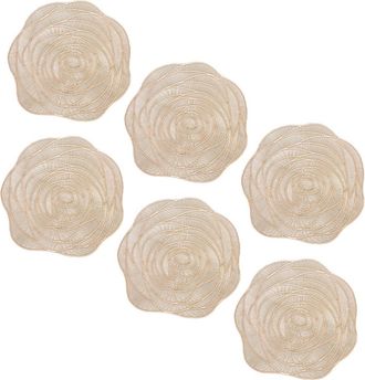 NUOBESTY 6 St&uuml;ck PVC Tischsets mit Rosenmuster rutschfest Hitzebest&auml;ndig 38cm Party und Valentinstags Dekoration Geschirr Bechermatten f&uuml;r Esstisch