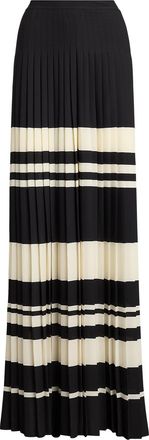 Ralph Lauren STRIPED PLEATED GEORGETTE WIDE-LEG PANT