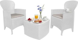 Dmora Au&szlig;en-Lounge-Set Anny, 2-Sitzer Outdoor-Sofa, Wei&szlig;