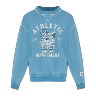 Dolce & Gabbana Homme, Sweatshirts et sweats &agrave; capuche, Bleu, Taille: M SweaT-shirt Imprim&eacute;