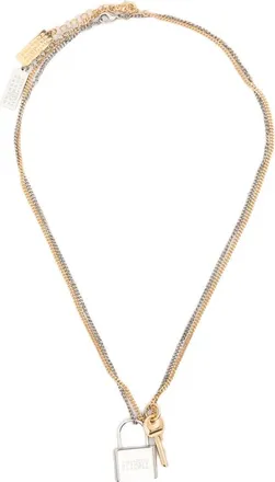 Maison Margiela Layered Lock And Key Pendant Necklace