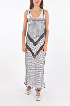 Maison Margiela MM1 Maxikleid aus Netz mit innenliegendem Unterkleid Maison Margiela