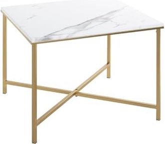 Haku Möbel Beistelltisch Gold, marmoroptik, MDF, Metall - Maße: B 60 cm x H 47 cm x T 60 cm, Style: Art Deco
