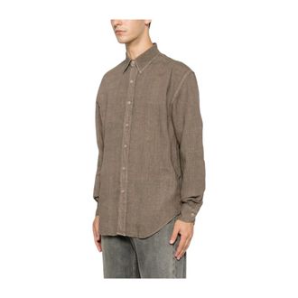 Costumein Homme, Chemises, Brun, Taille: 2XL Chemise boutonn&eacute;e Andrea &agrave; manches longues