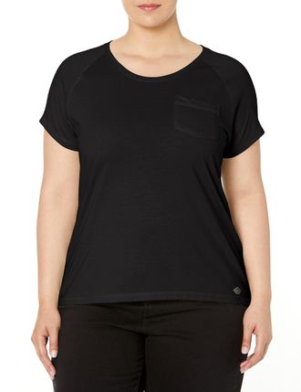 Dickies T-Shirt for Women, Short Sleeved Performance T-Shirt, Chest Pocket, Black, M