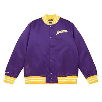 Mitchell & Ness M&N Heavyweight Satin Varsity Veste - Los Angeles Lakers