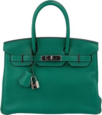 Herm&egrave;s Crossbody Bags - Hermes Vert Vertigo Verso Taurillon Clemence Leath - Gr. unisize - in Gr&uuml;n - f&uuml;r Damen