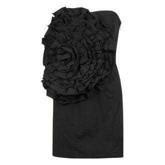 Rotate Blumiges Off-Shoulder Mini Kleid - - Dresses - Damen - Schwarzk - 2XS
