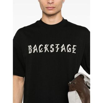 44 Label Group Logo-Print Cotton T-Shirt - Black