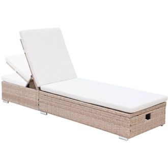Sweeek Sonnenliege mit Kunststoffgeflecht, Polyester, 5-fach verstellbar