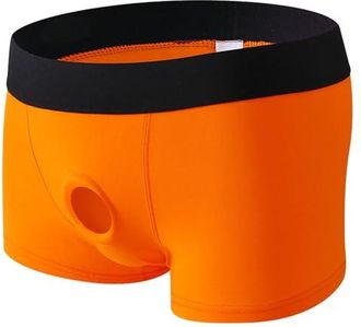 Generic Boxers pour homme, sous-v&ecirc;tements pour homme, sexy, ouverts &agrave; lavant, sous-v&ecirc;tements creux, bikini pour homme, sous-v&ecirc;tement militaire, Orange, XXL ta