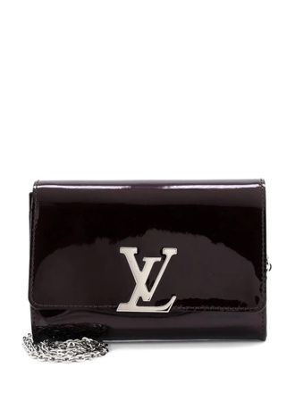 Louis Vuitton pochette Louise PM vernie avec cha&icirc;ne - Rouge