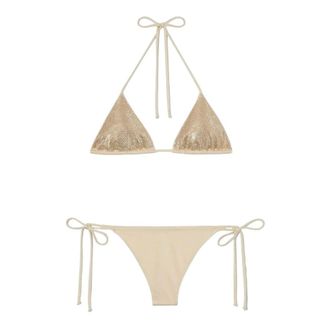 MC2 Saint Barth Femme, Maillots de bain, Beige, Taille: 40 FR Maleah Triangle Bikini
