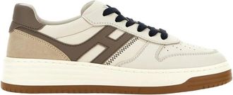 Hogan Low-Top Sneaker - Refined Ivory Lace-Up Shoes With Suede Accents - Gr. 11 - in Beige - f&uuml;r Damen