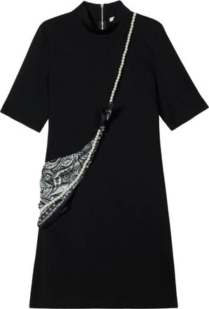 Oltre Femme, Robes, Noir, Taille: 40 FR Robe fourreau avec d&eacute;tail foulard