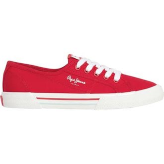 Pepe Jeans London Baskets Brady Basic W pour Femme, Rouge (Rouge), 38 EU, Rouge, 5 UK