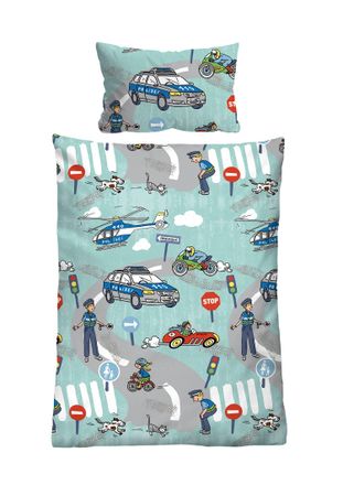 Biberna 0004525 Feinbiber-Bettw&auml;sche t&uuml;rkis 1x 100x135 cm + 1x 40x60 cm