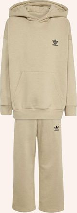 adidas Originals Adidas Originals Oversized Hoodie Open Hem Pants Set beige