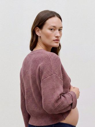 Mama Licious Strickpullover MLSVALA L/S CROP KNIT TOP NOOS Kunstfaser, regular fit