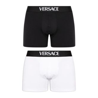 Versace Homme, Sous-v&ecirc;tements, Multicolore, Taille: 3XL Logo Long Trunks 2-Pack