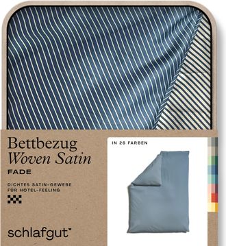 Schlafgut Woven Fade Satin Bettw&auml;sche 155x220cm gestreift Bettdecke Bezug einzeln, Gray Fade in Hotelqualit&auml;t mit 100% Baumwolle
