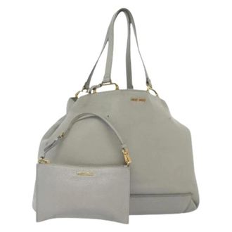 Miu Miu Sac bandouli&egrave;re Pre-owned - Femme - Pre-owned - Gris - Taille: ONE Size