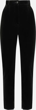 Dolce & Gabbana Zigarettenhose Aus Samt - Frau Hosen Und Shorts Schwarz 48