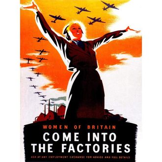 Wee Blue Coo War Women Factory Land Girl Ww2 UK Vintage Art Print Poster Wall Decor Kunstdruck Poster Wand-Dekor-12X16 Zoll
