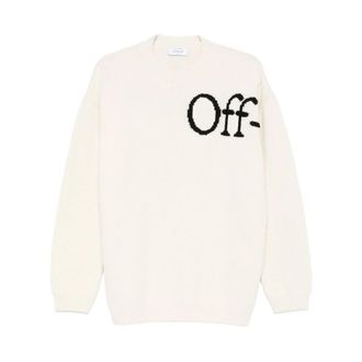 Off-white Buchartiger Strick - Wei&szlig; - - Knitwear - Herren - Wei&szlig; - L