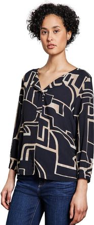 Street One Damen A322807 Bedrucktes Shirt, Deep Tint Blue, 38 EU