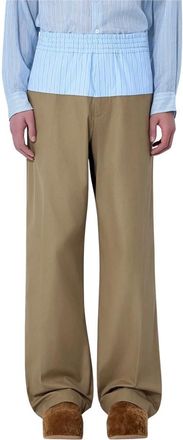 Dries Van Noten Homme, Pantalons, Brun, Taille: XL Pantalon Large avec Taille &Eacute;lastiqu&eacute;e