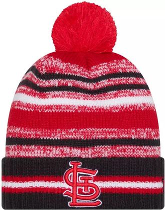 New Era St. Louis Cardinals Onfield Sport-Baseball-Strickm&uuml;tze, gestreift, mit B&uuml;ndchen, MLB Cheer Cuff Knit Cap