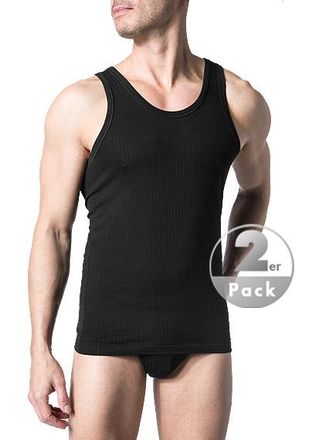 Schiesser Herren Tanktops schwarz Baumwolle unifarben