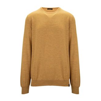 Fay Herren Wollpullover mit Logopatch - - Knitwear - Herren - Gelb - 2XL