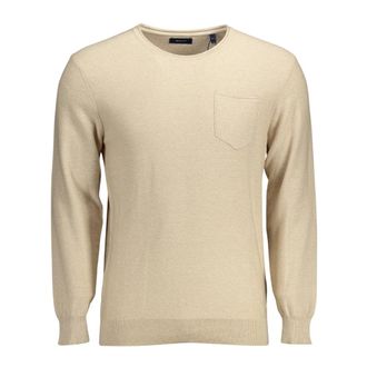 GANT Homme, Pulls, Beige, Taille: S Pull Élégant Beige avec Broderie