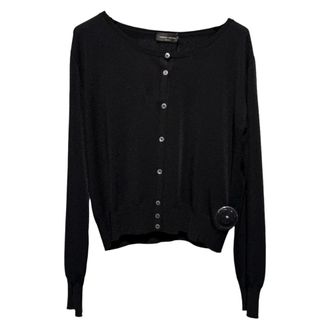 Roberto Collina Schwarzer Coreana Cardigan Leichtes Essential - - Knitwear - Damen - Schwarzk - L