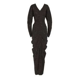 Cortana Kaz- Seidenkleid Fleckenmuster- - - Dresses - Damen - Schwarzk - S