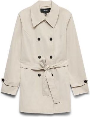 Vero Moda Vmchelsea Olivia Trench Noos pour femme, Oatmeal, taille M, Crème, M