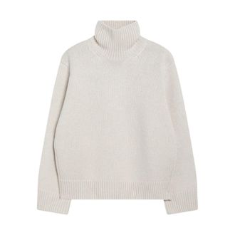 Toteme Oversized Lammwoll-Rollkragenpullover - - Knitwear - Damen - Beige - S
